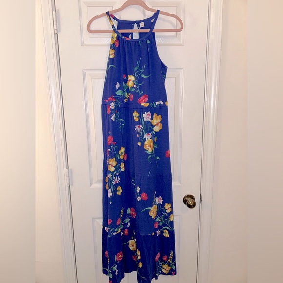Old Navy | Dresses | Old Navy Bright Blue Floral Maxi Dress | Poshmark